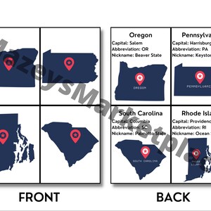 United States Flash Cards, Elementary Flash Cards, State Capitals Flash ...
