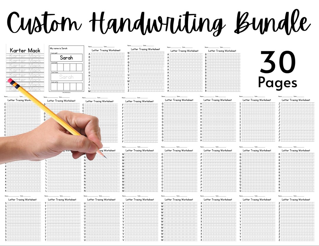 Custom Handwriting Bundle | Personalized Name Handwriting Book ...