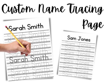 Custom Name & Info Tracing Page | Personalized Name Handwriting | Name ...