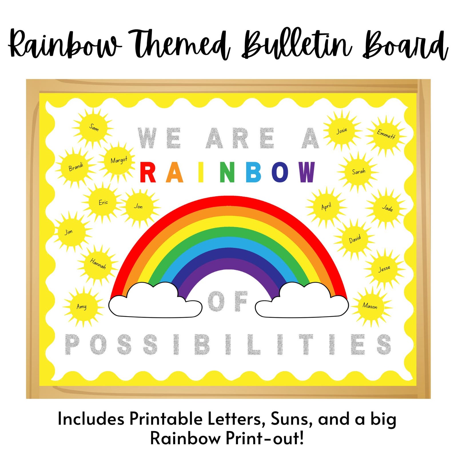 Back to School Bulletin Board I Rainbow Themed Bulletin Board I Pun ...