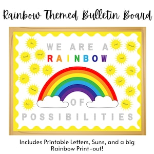 Back to School Bulletin Board I Rainbow Themed Bulletin Board I Pun ...