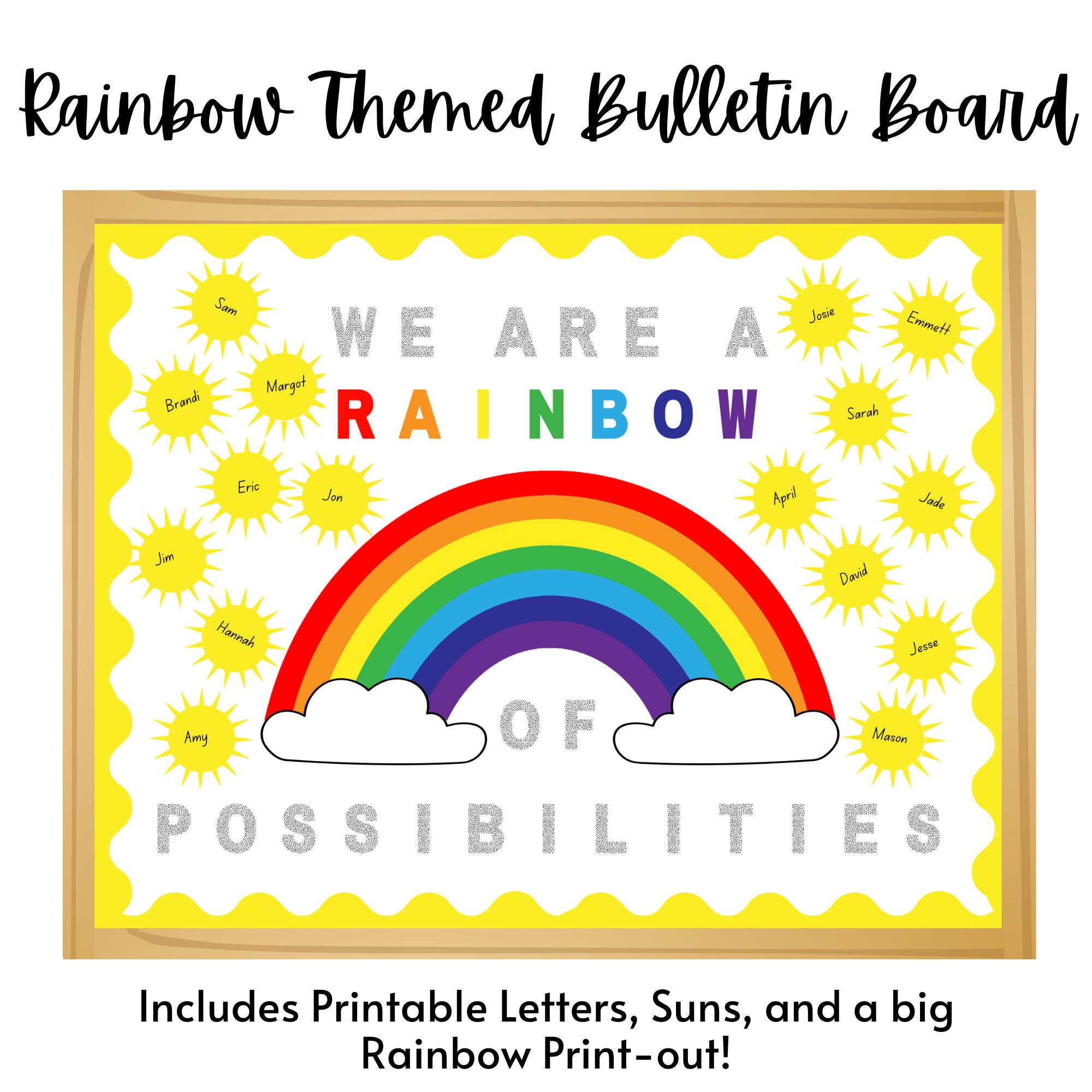 Back to School Bulletin Board I Rainbow Themed Bulletin Board I Pun ...