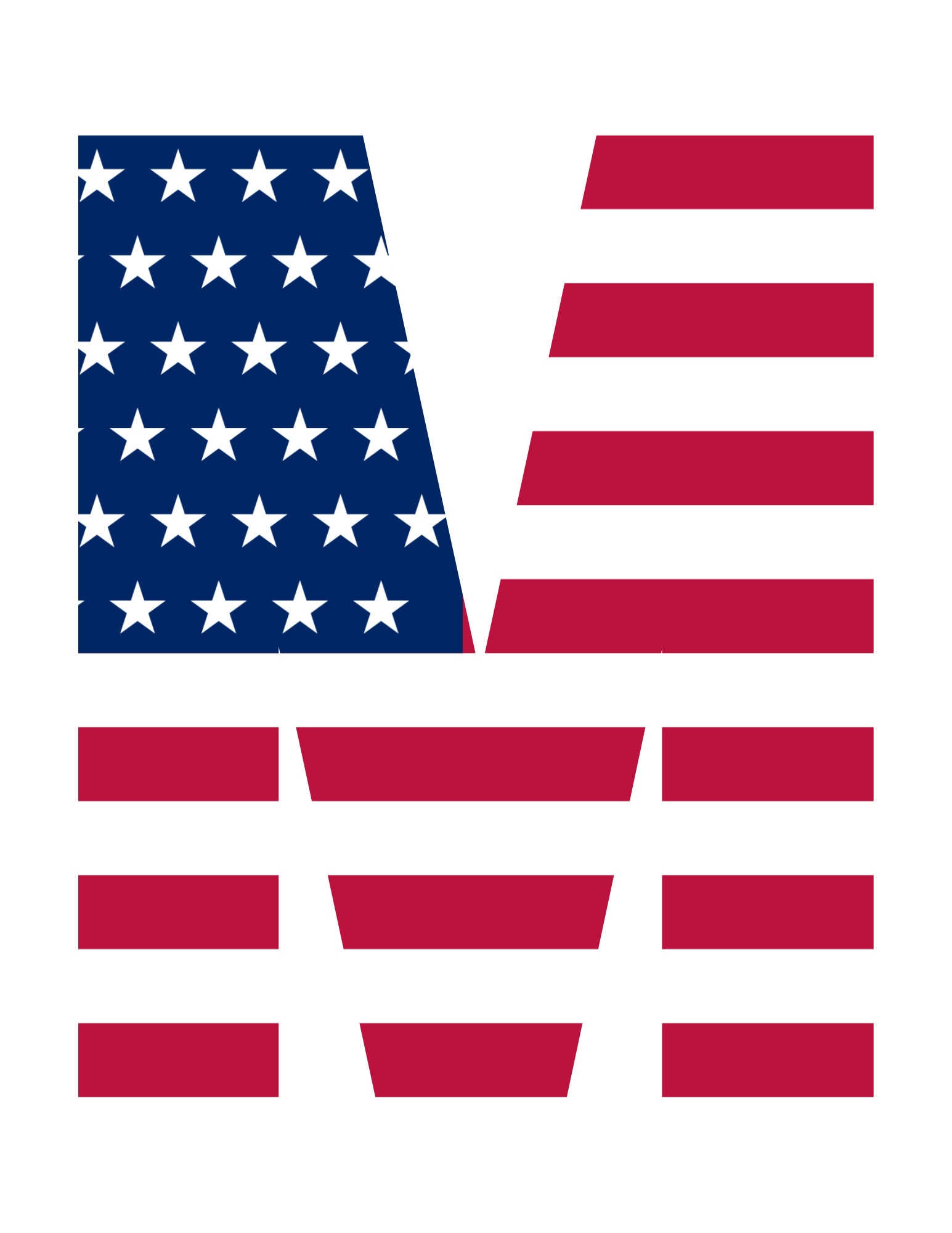 Printable Bulletin Board American Flag Letters & Numbers, Printable ...