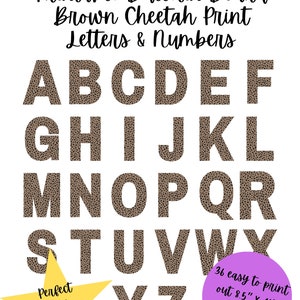 Printable Bulletin Board Brown Cheetah Print Letters & Numbers ...