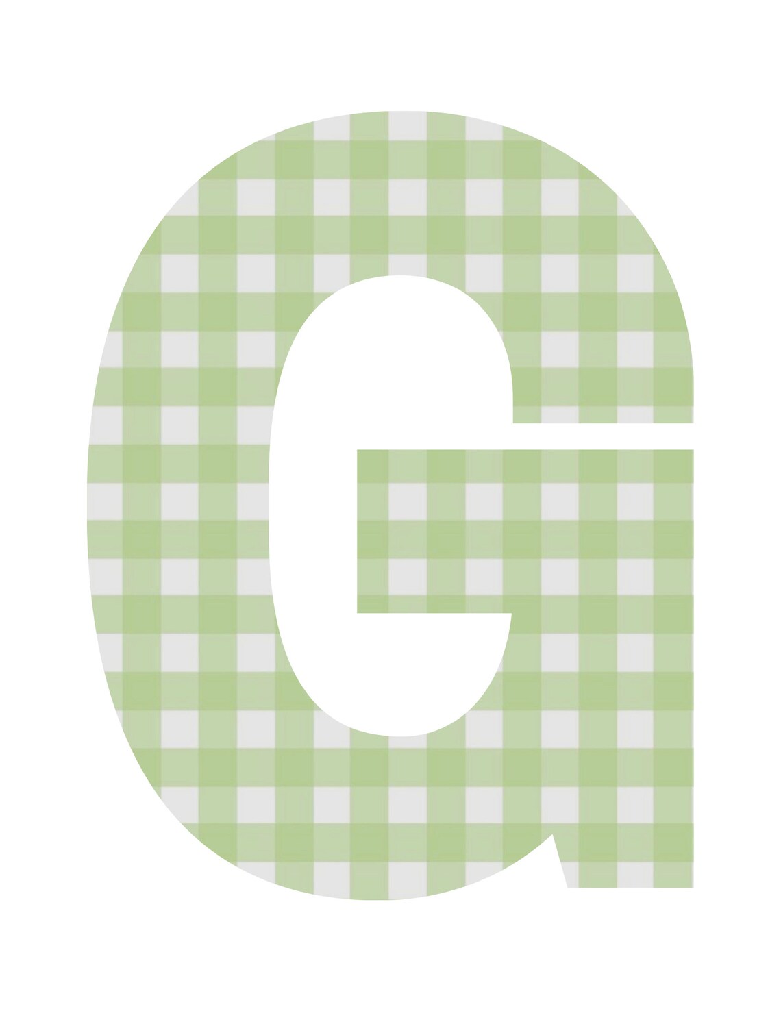 Printable Bulletin Board Green Gingham Letters & Numbers, Printable ...