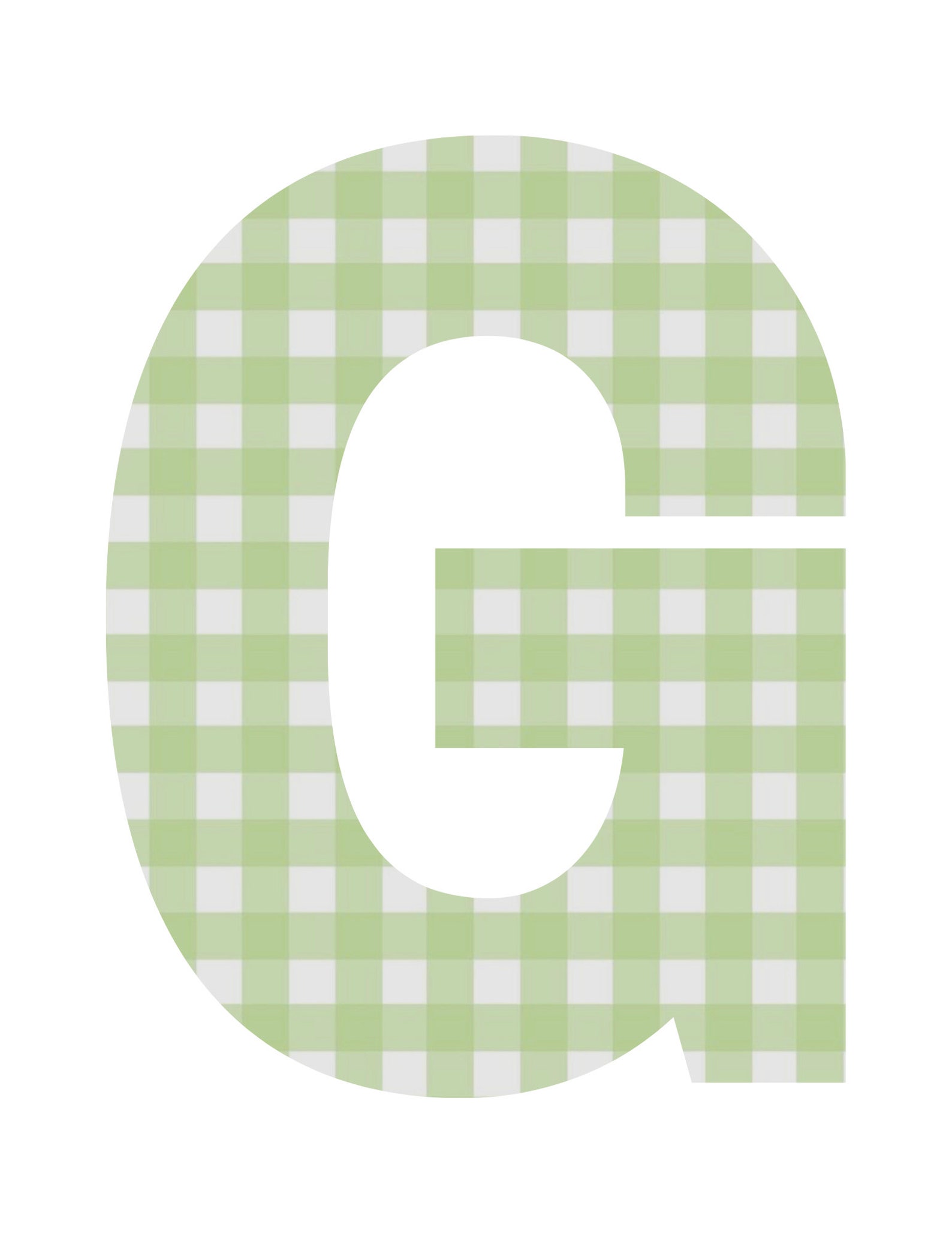 Printable Bulletin Board Green Gingham Letters & Numbers, Printable ...
