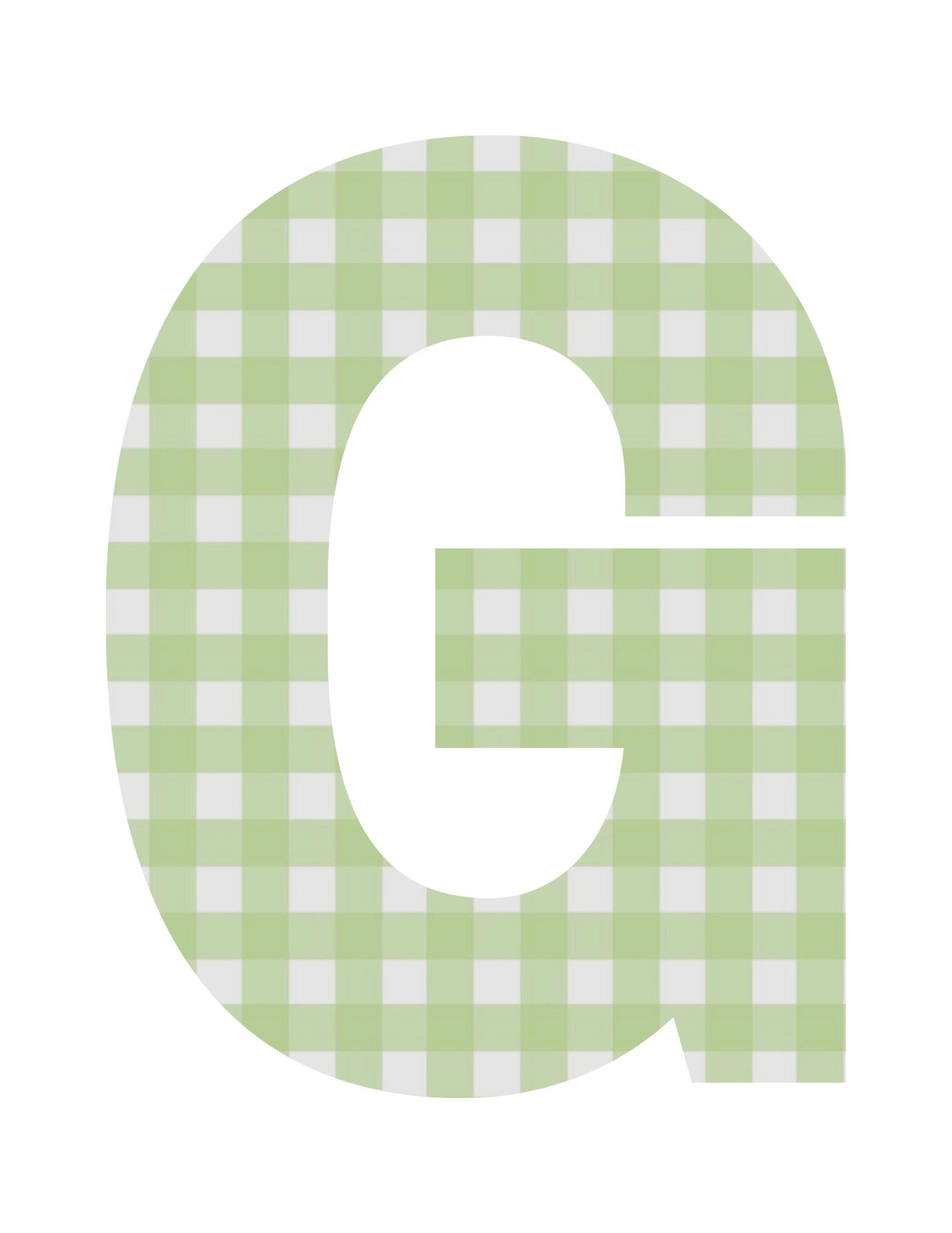 Printable Bulletin Board Green Gingham Letters & Numbers, Printable ...