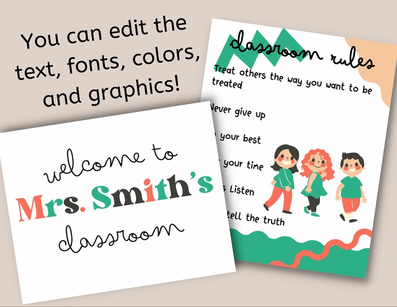 Classroom Posters I Editable Canva Posters I Back to School Posters I ...
