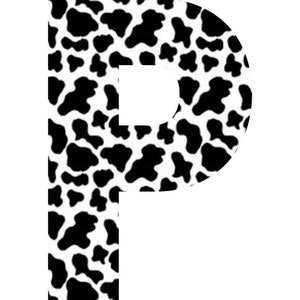 Printable Bulletin Board Cow Print Letters & Numbers, Printable Letters ...