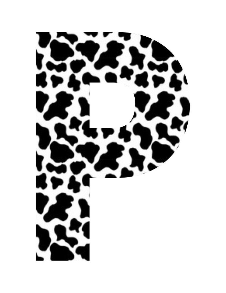Printable Bulletin Board Cow Print Letters & Numbers, Printable Letters ...