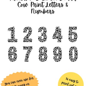 Printable Bulletin Board Cow Print Letters & Numbers, Printable Letters ...
