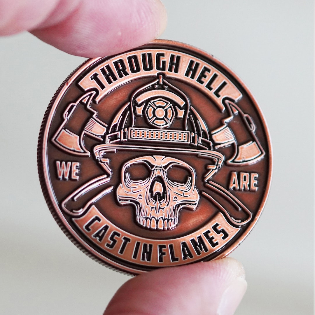 Fireman EDC Challenge Coin – Antique Copper Firefighter Luck ...