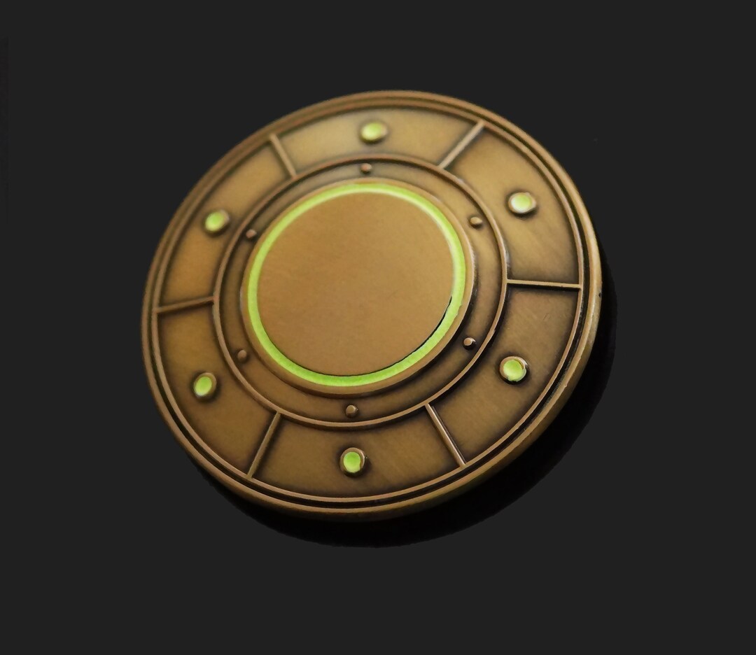 Spinning UFO Challenge Coin That Glows in the Dark Antique Gold - Etsy