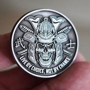 Miyamoto Musashi Challenge Coin: Samurai Warrior EDC, Antique Silver ...