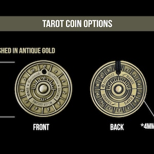 Unique Tarot Deck Coin, Fully Functional Spinning Tarot Coin Jewelry ...
