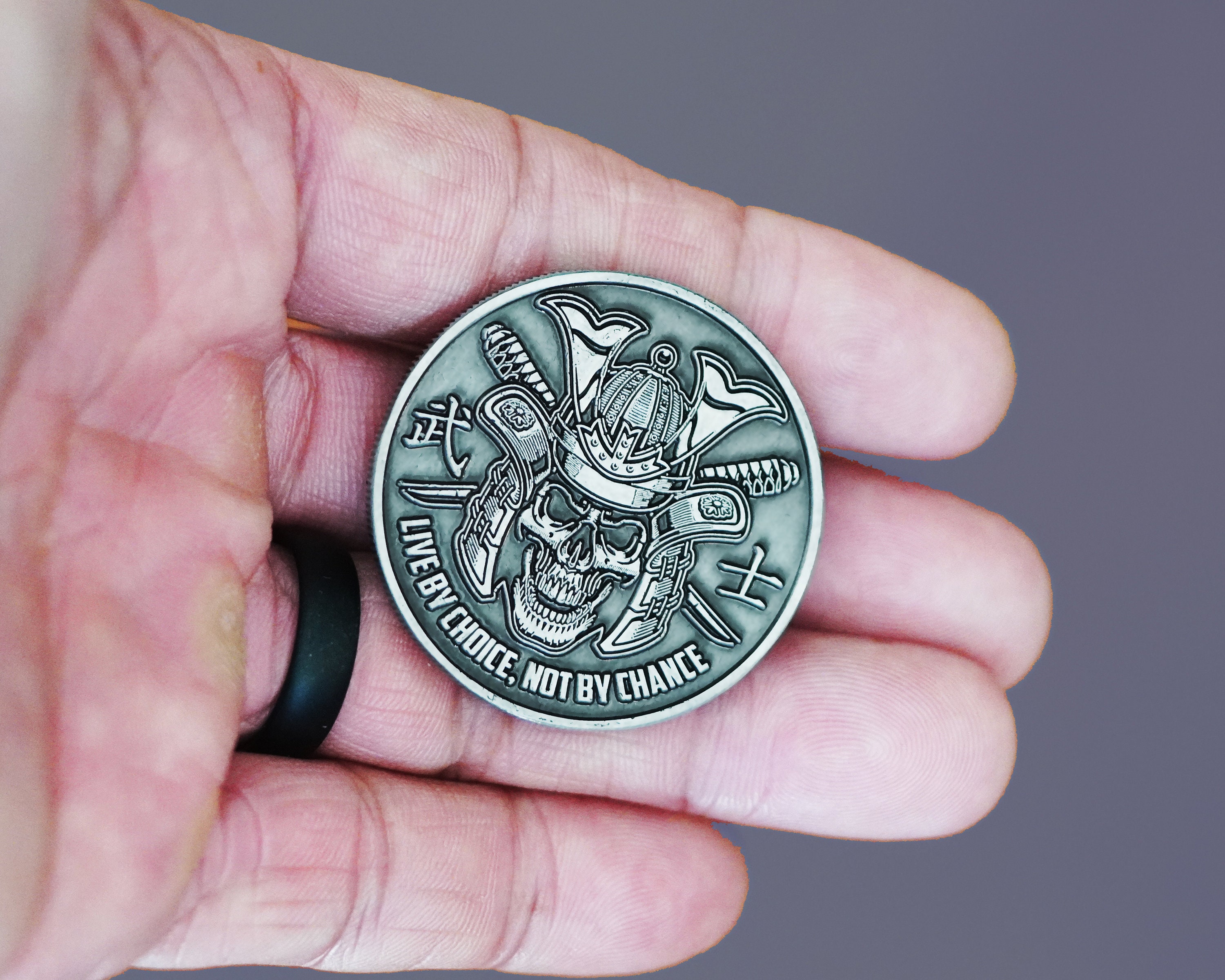 Miyamoto Musashi Challenge Coin: Samurai Warrior EDC, Antique Silver ...
