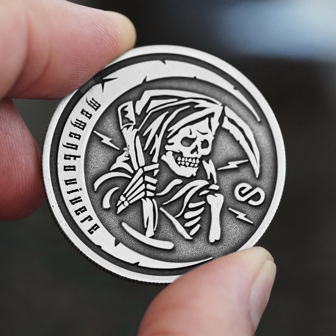 Memento Mori Daily Reminder Coin Challenge Coin in Antique Silver for ...
