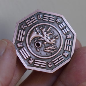 Spinning I Ching Coin Necklace: Solid Copper Chinese Divination Tool - Etsy