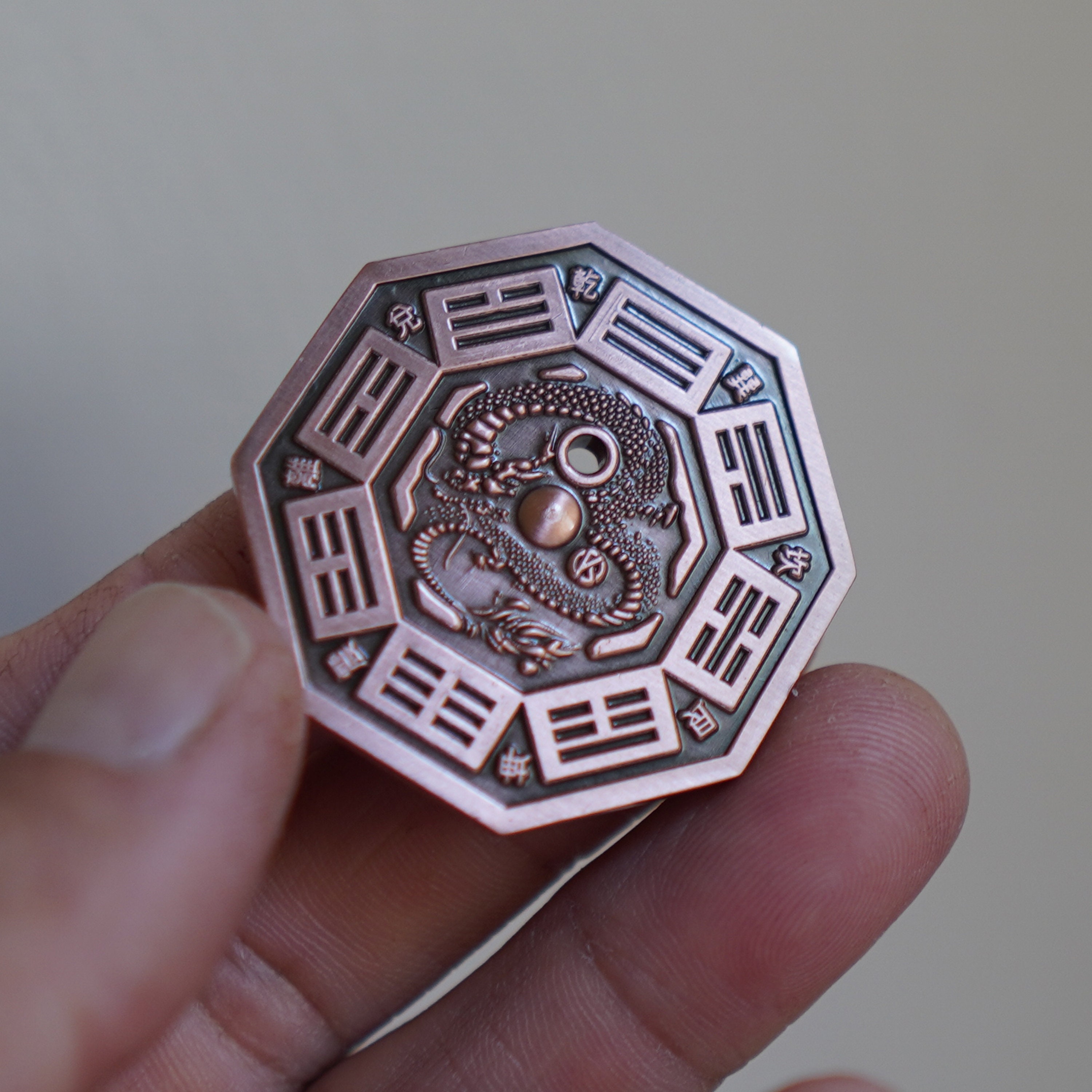 Spinning I Ching Coin Necklace: Solid Copper Chinese Divination Tool - Etsy
