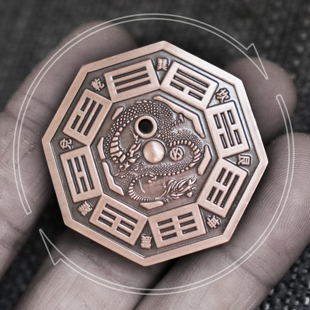 Spinning I Ching Coin Necklace: Solid Copper Chinese Divination Tool - Etsy