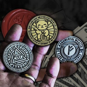 Law of Attraction Manifestation Tool - Wealth Rune Challenge Coin for ...
