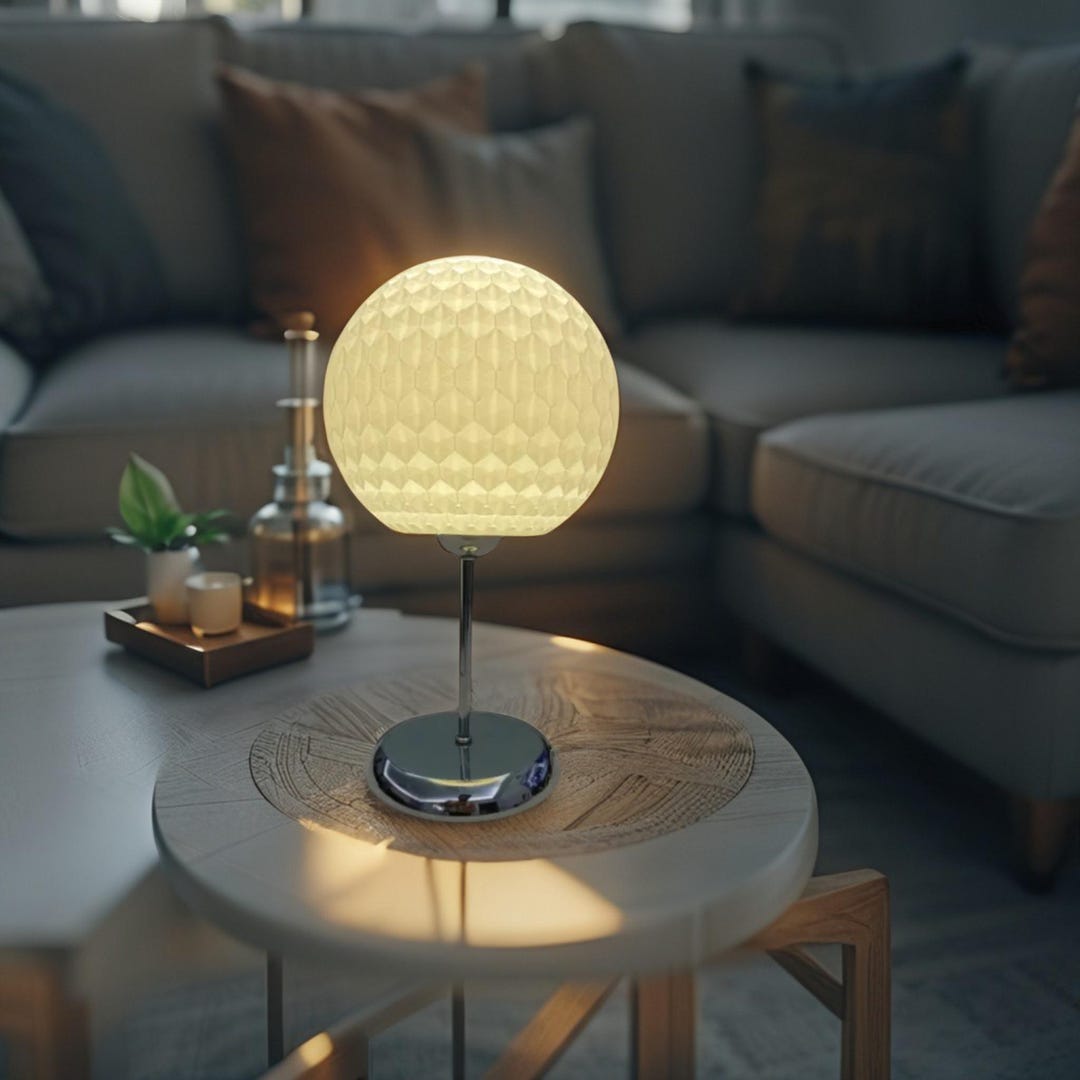 LUMINA Sphere Lamp 42cm | 3D Printed Geometric Table Lamp | Modern PLA ...