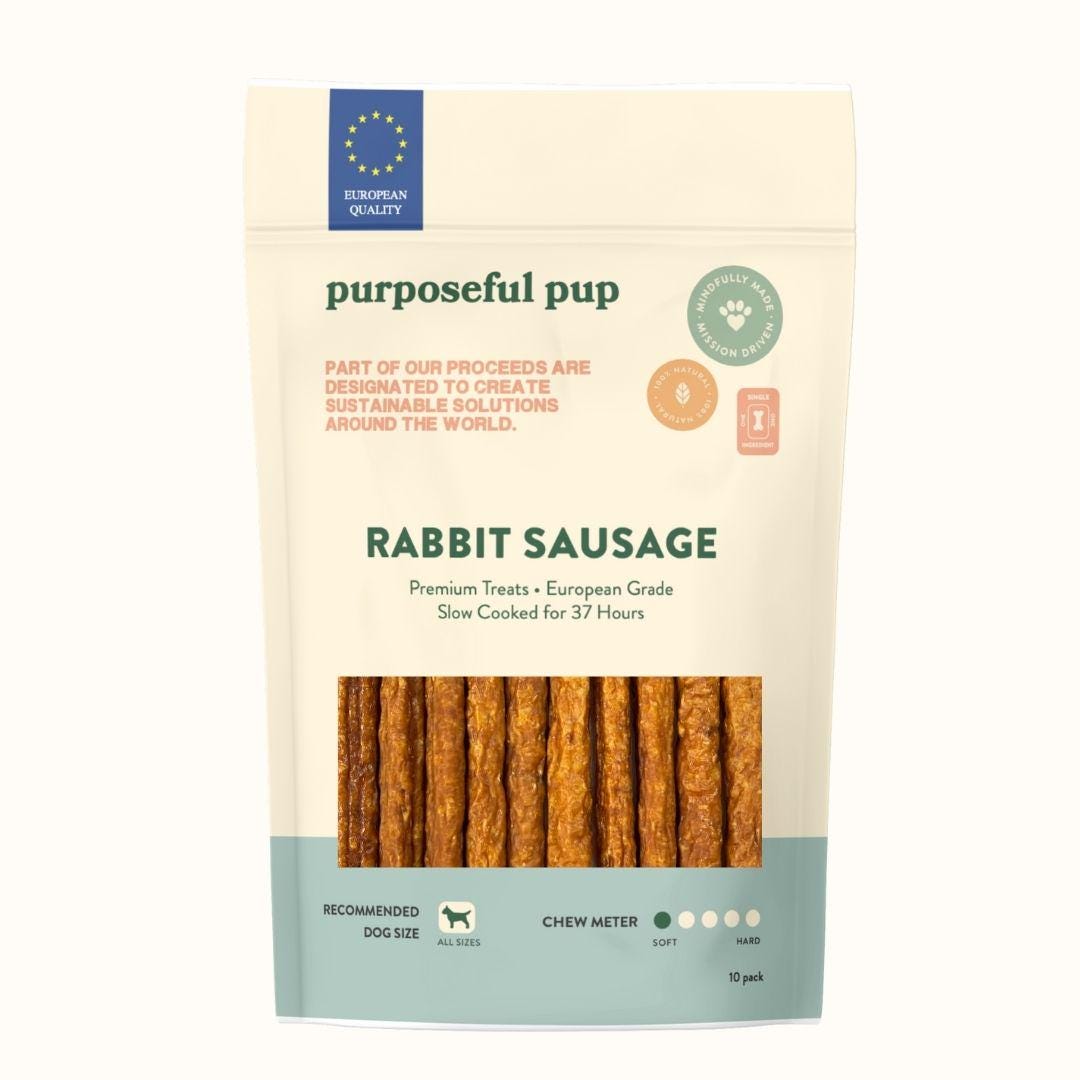 Rabbit Sausage Dog Treats: Non-gmo, Grain-free, Healthy Snack (10 Pack ...