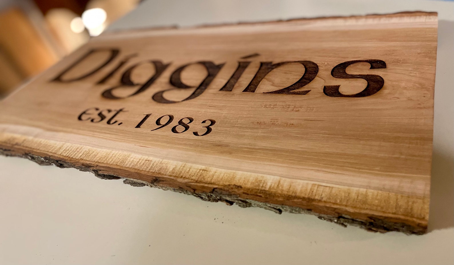 Personalized Sign Live Edge Wood Last Name Sign Home Decor - Etsy