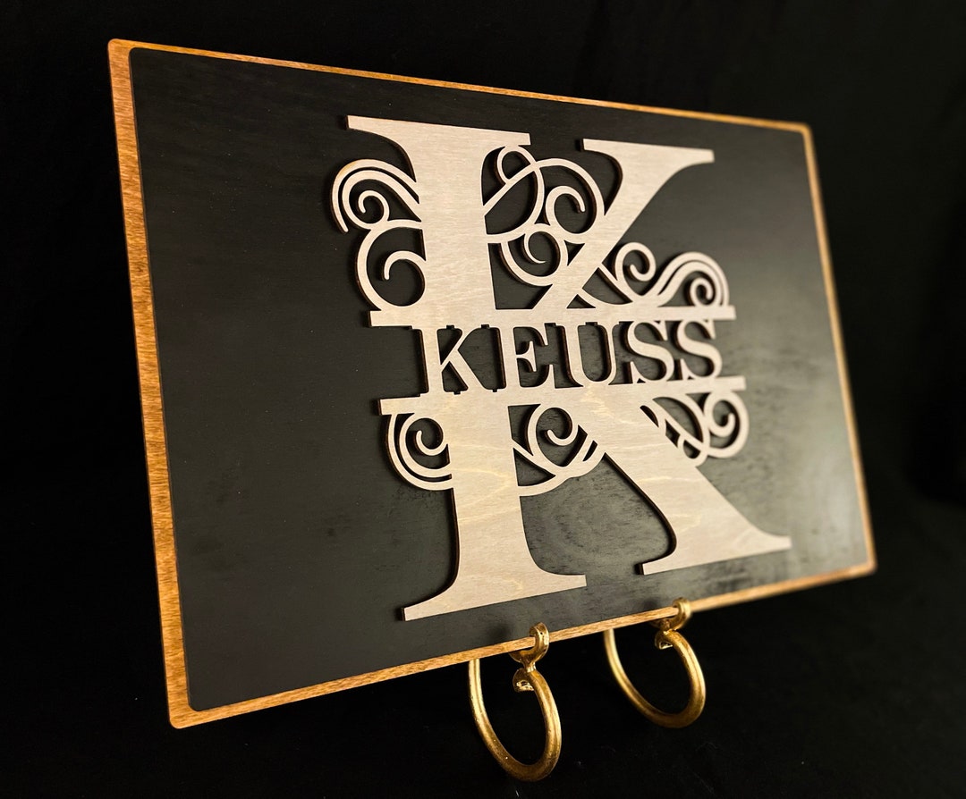Custom Name Monogram Craft Laser Wood Sign Personalized Christmas Decor ...