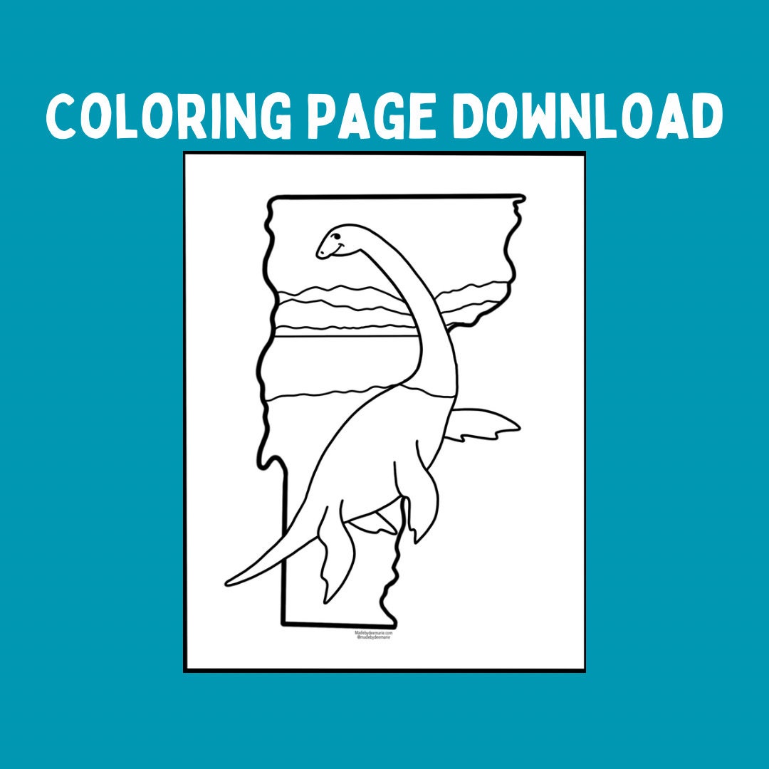 Champ the Lake Monster Coloring Page - Vermont Coloring Page Vermont ...