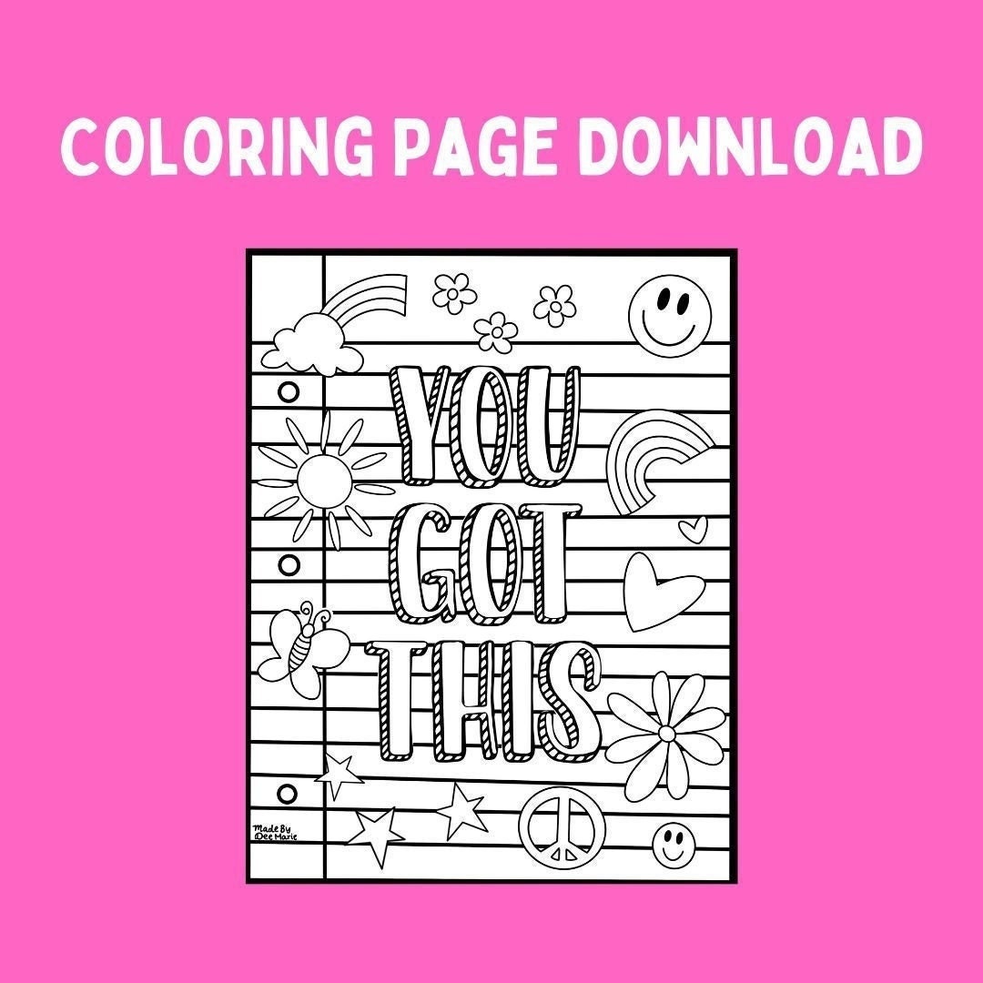 You Can Do This Coloring Page Coloring Sheet Digital - Etsy