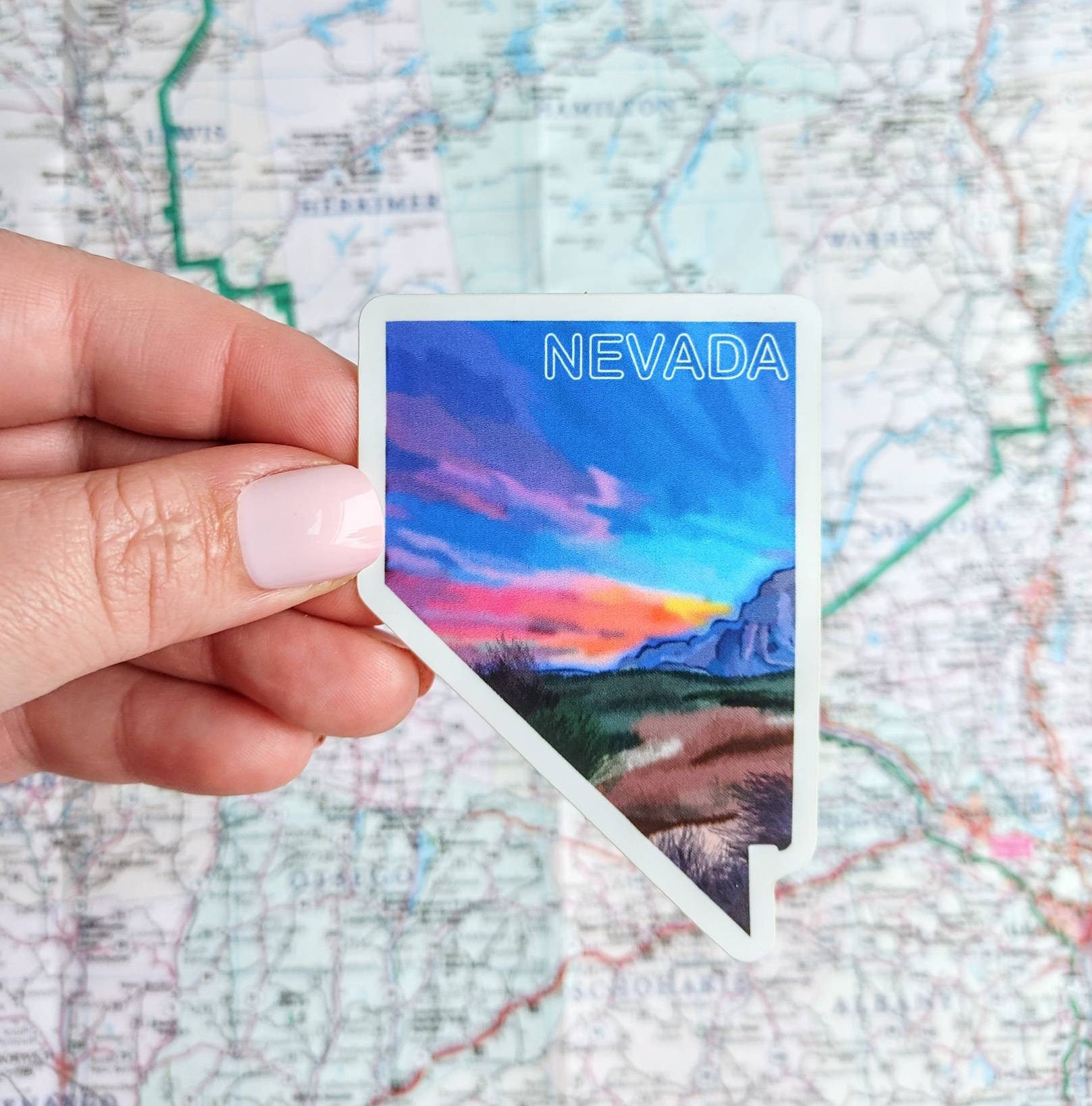 Nevada Sticker Nevada State Sticker Sunset Sticker - Etsy