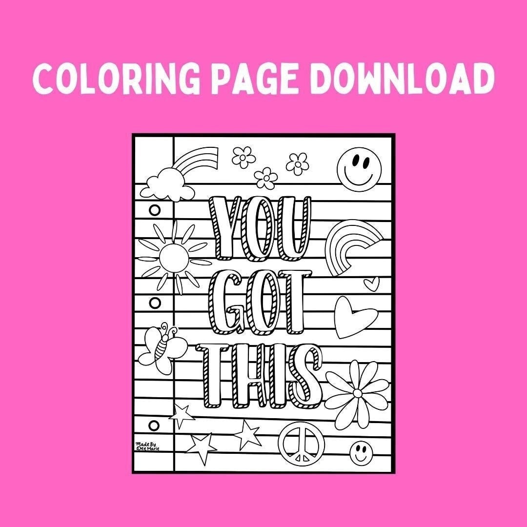 You Can Do This Coloring Page - Coloring Sheet - Digital Download ...