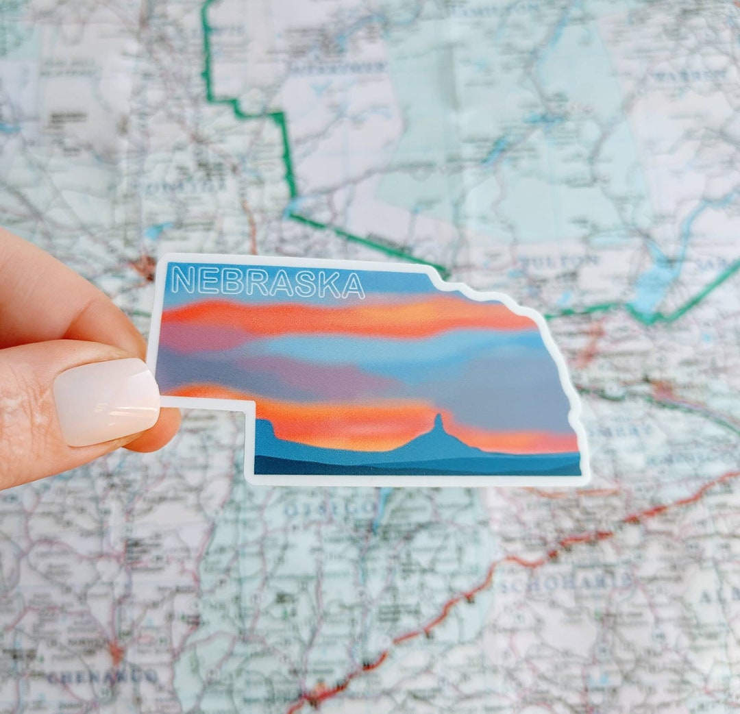 Nebraska Sticker - Nebraska State - State Stickers - Waterproof ...
