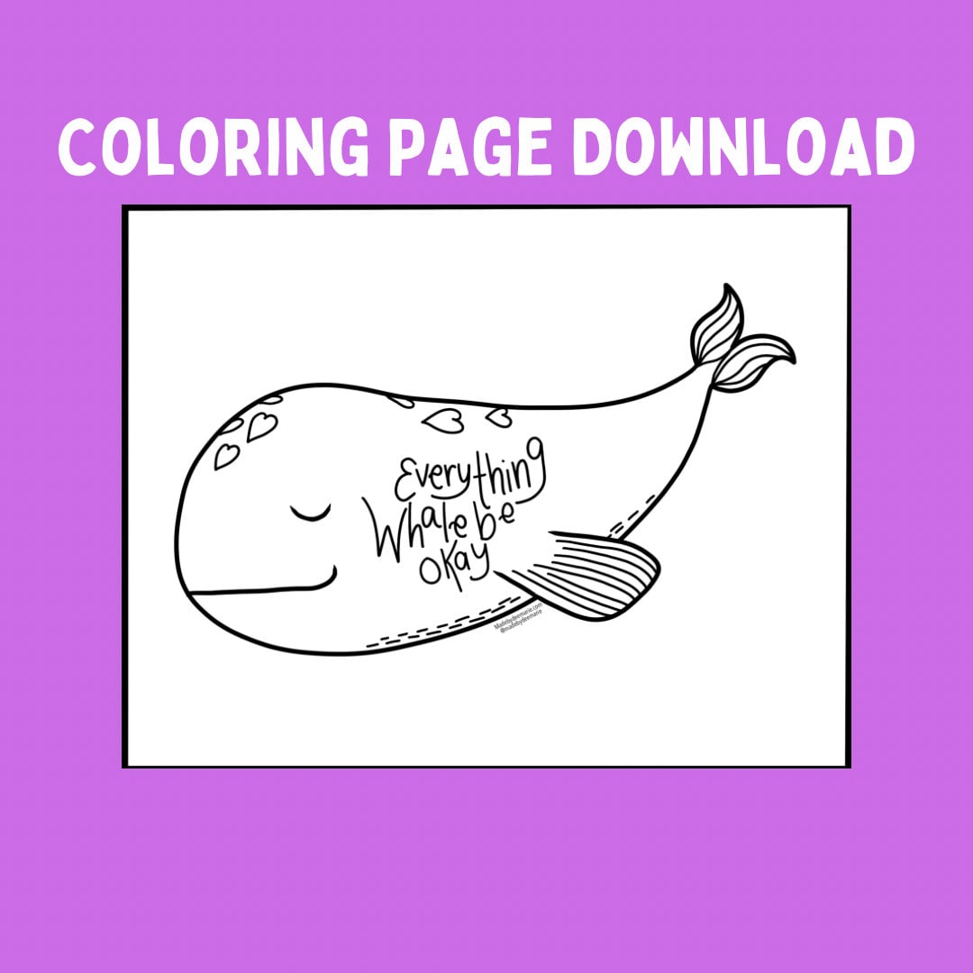Whale Coloring Page - Marine Life Coloring Page Coloring Sheets Digital ...