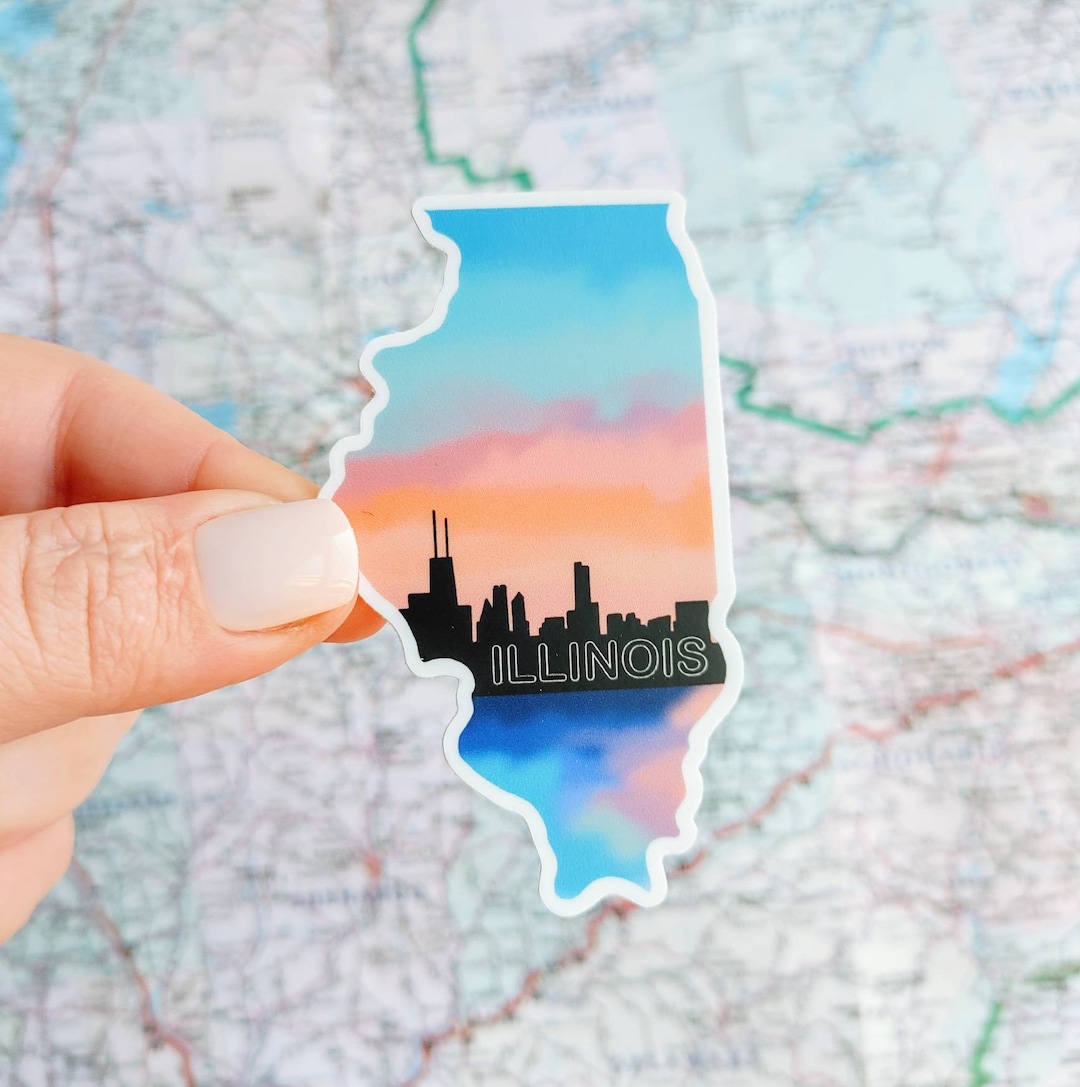Illinois Sticker - Illinois State - Waterproof Stickers - Water Bottle ...