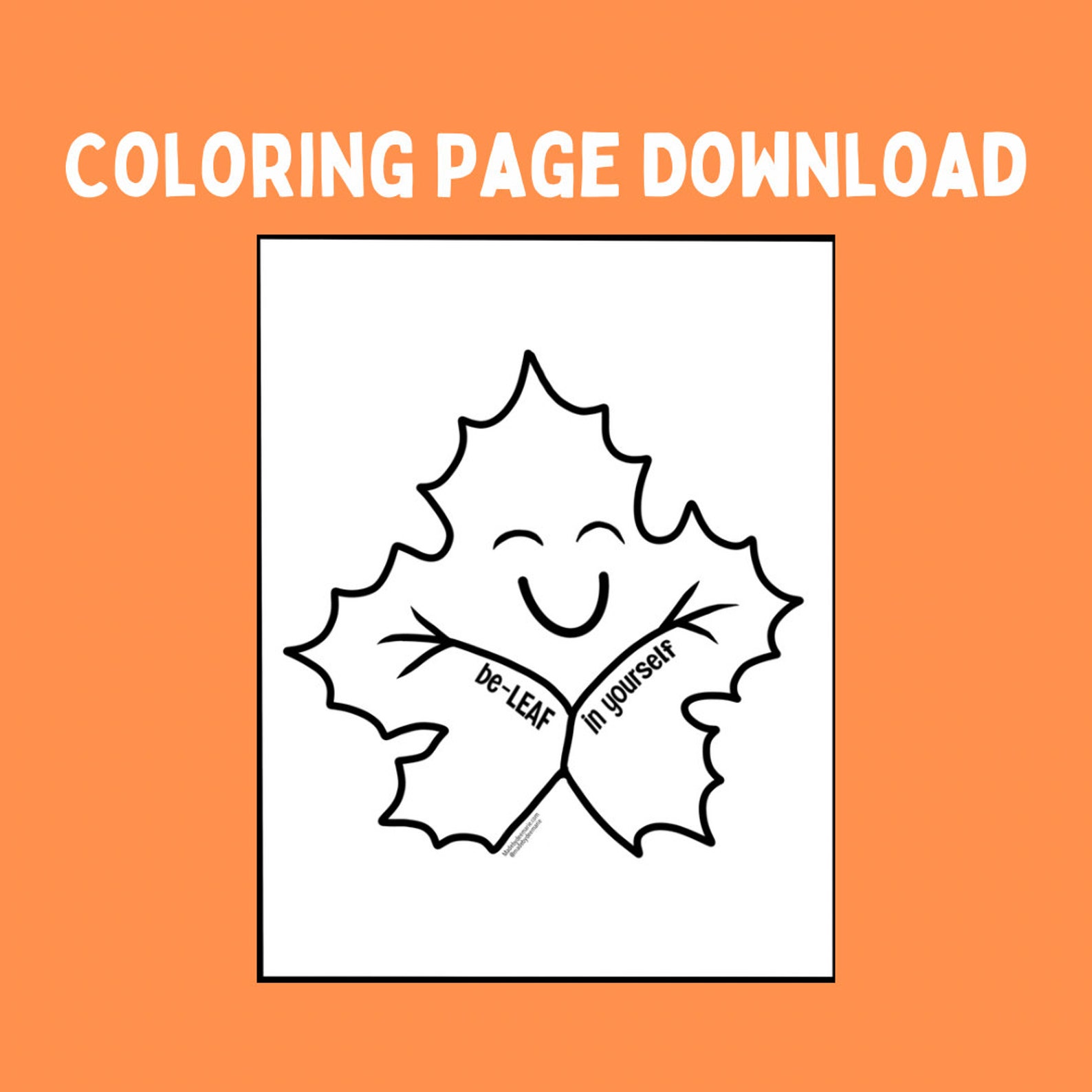 Leaf Coloring Page - Fall Coloring Pages Beleaf in Yourself Maple Leaf ...