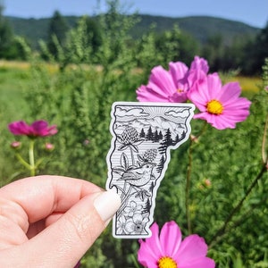 Vermont State Sticker - VT Stickers - Vermont Sticker - Waterproof ...