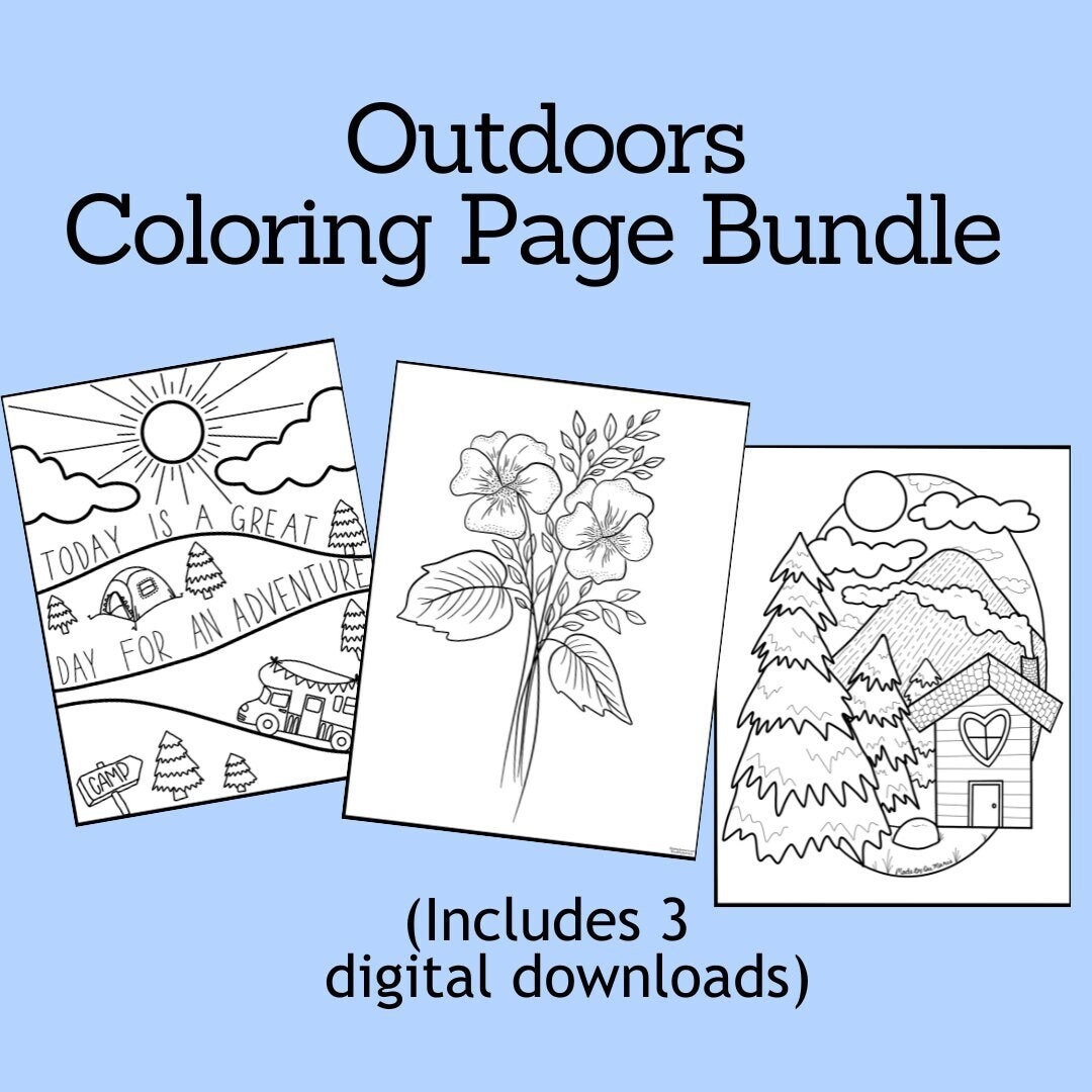 Outdoors Coloring Page - Camping Coloring Page Cabin Coloring Page ...