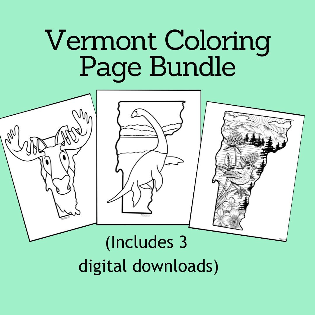 Vermont Coloring Page Bundle - Vermont Theme Coloring Pages Coloring ...