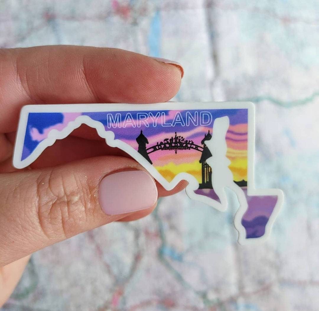 Maryland Sticker - Maryland State Sticker - Ocean City Maryland Sticker ...