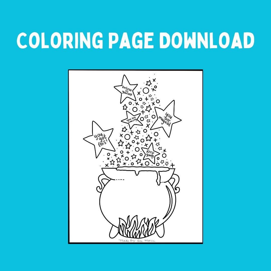 Witch's Brew Coloring Page Coloring Sheet Digital - Etsy
