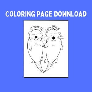 Otter Coloring Page - Digital Download Digital Print Digital Coloring ...