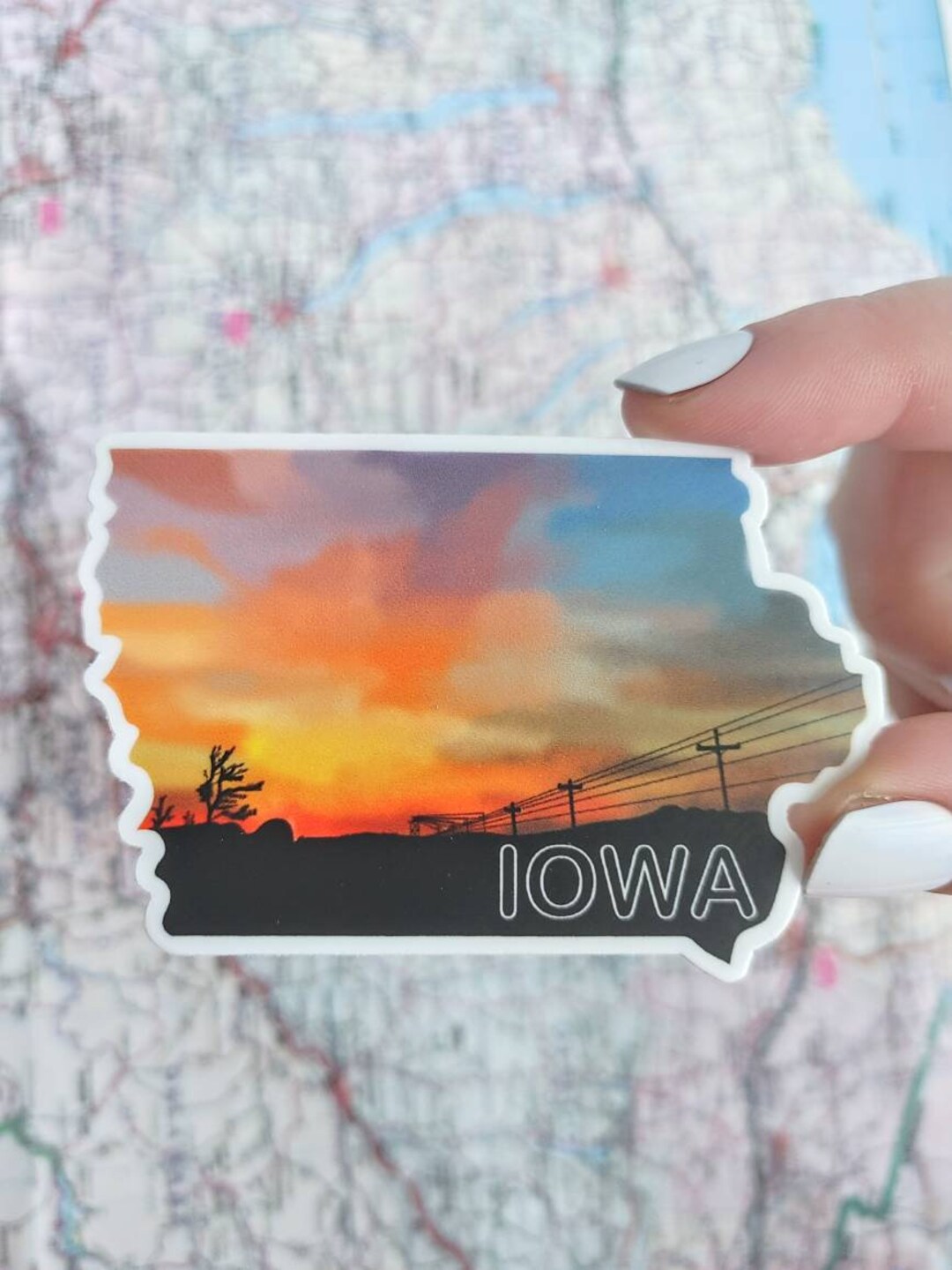 Iowa Sticker - Iowa State Sticker - Sunset Stickers - Waterproof ...
