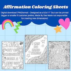 Affirmation Coloring Sheets - Coloring Pages - Children's Coloring ...