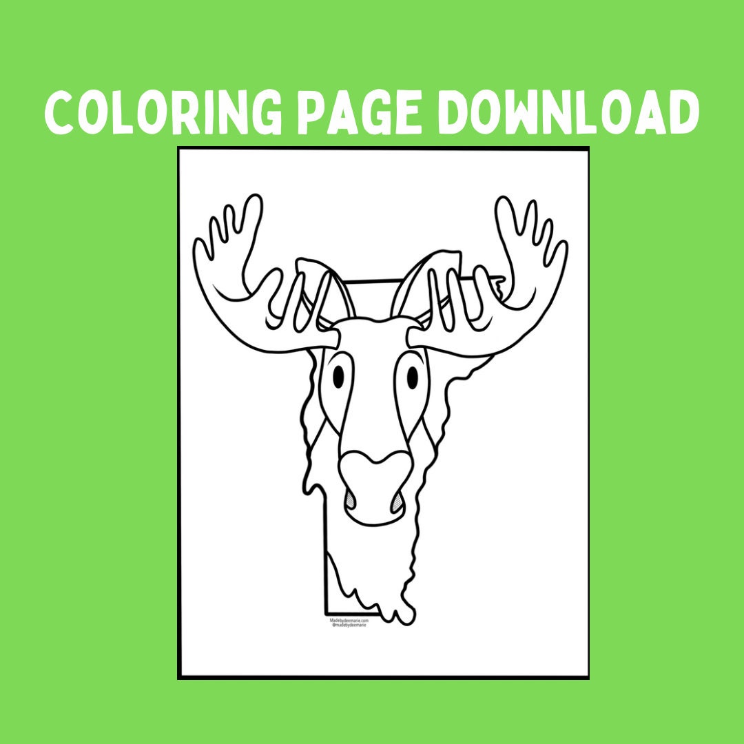 Moose Head Coloring Page