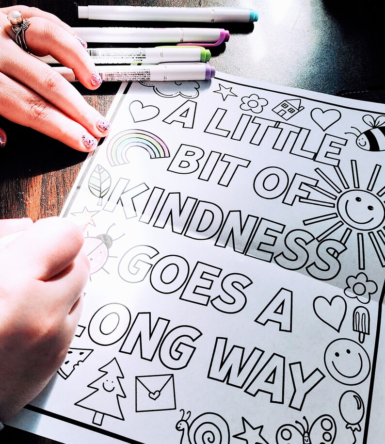 Kindness Coloring Page - Coloring Sheet - Digital Download - Kids ...