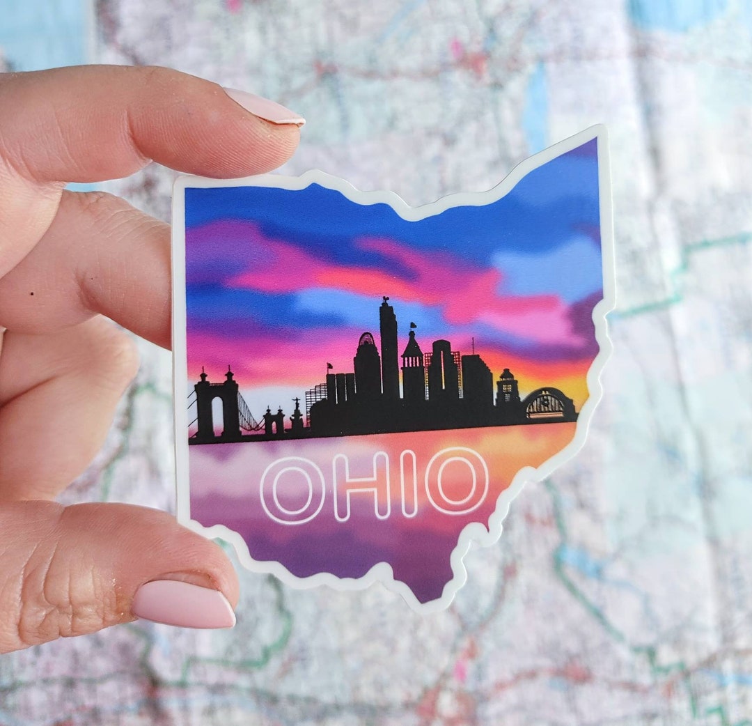 Ohio Sticker - Ohio State Sticker- State Sticker- Sunset Sticker - Road ...