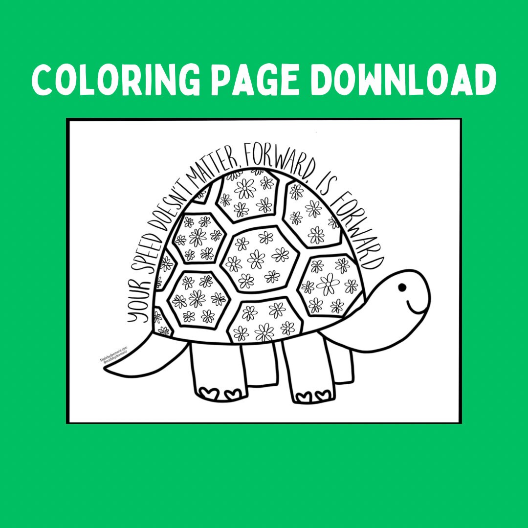 Turtle Coloring Page - Digital Download Coloring Page Coloring Sheet ...