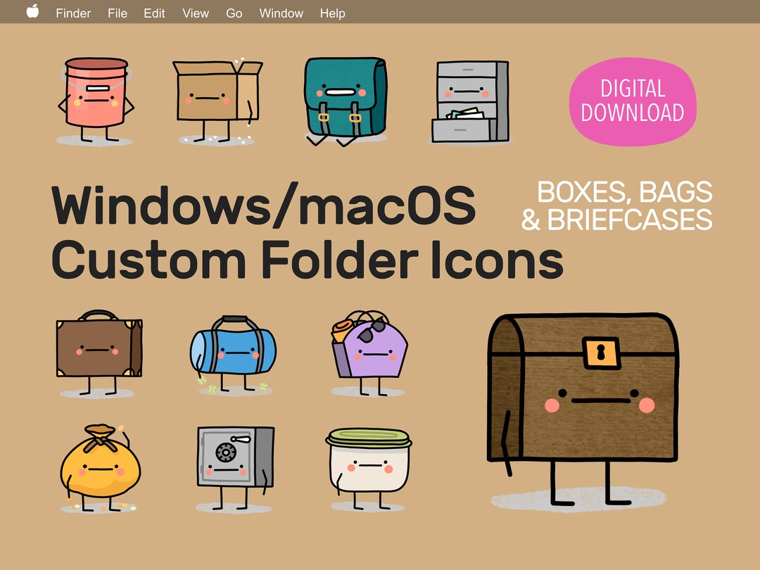 Cute Folder Icons Custom Desktop Macos Windows Home Office - Etsy